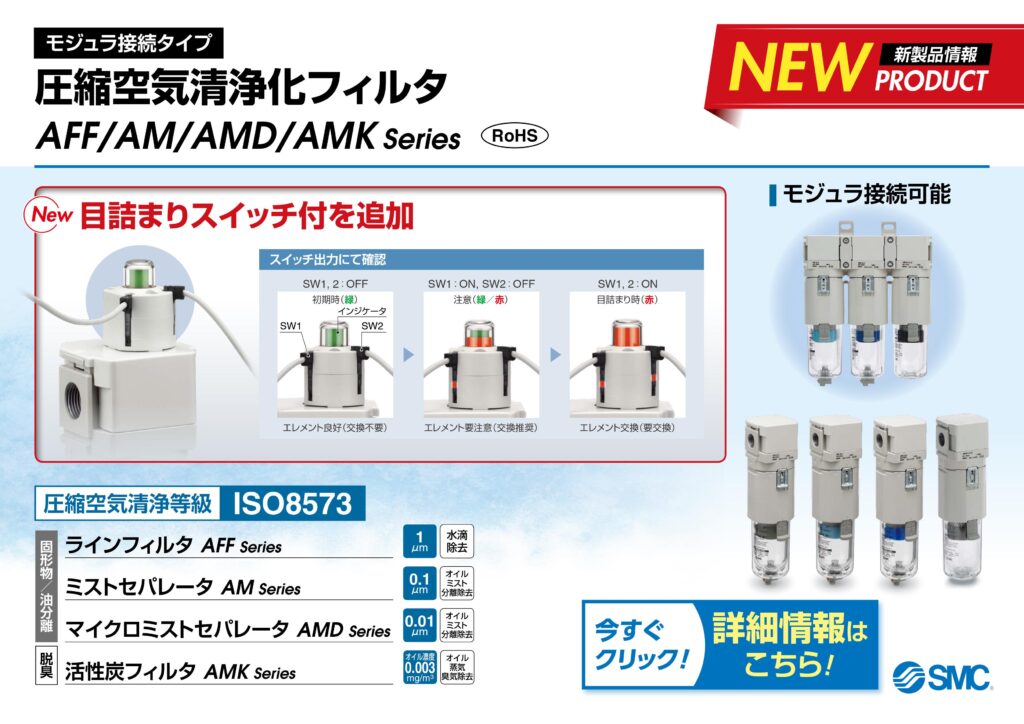 SMC 圧縮空気清浄化フィルタ AFF/AM/AMD/AMK シリーズ | 株式会社 UK